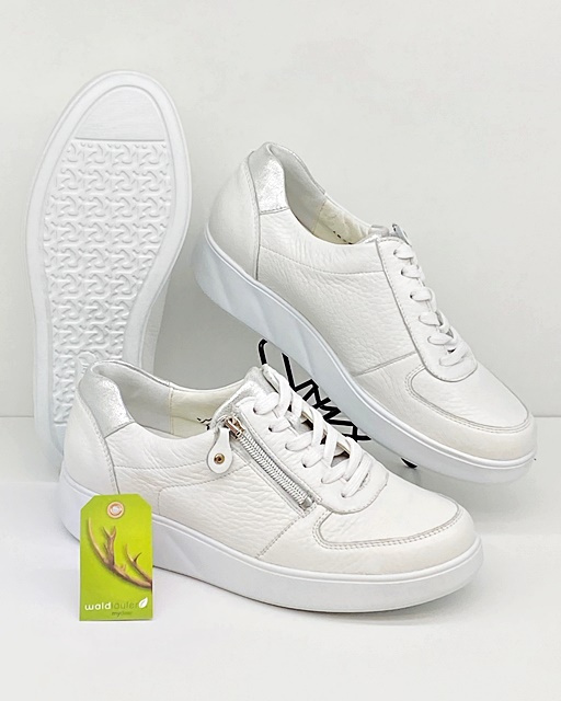 Półbuty damskie na szeroką stopę Waldlaufer 622003 200 663 Hirsch białe ...